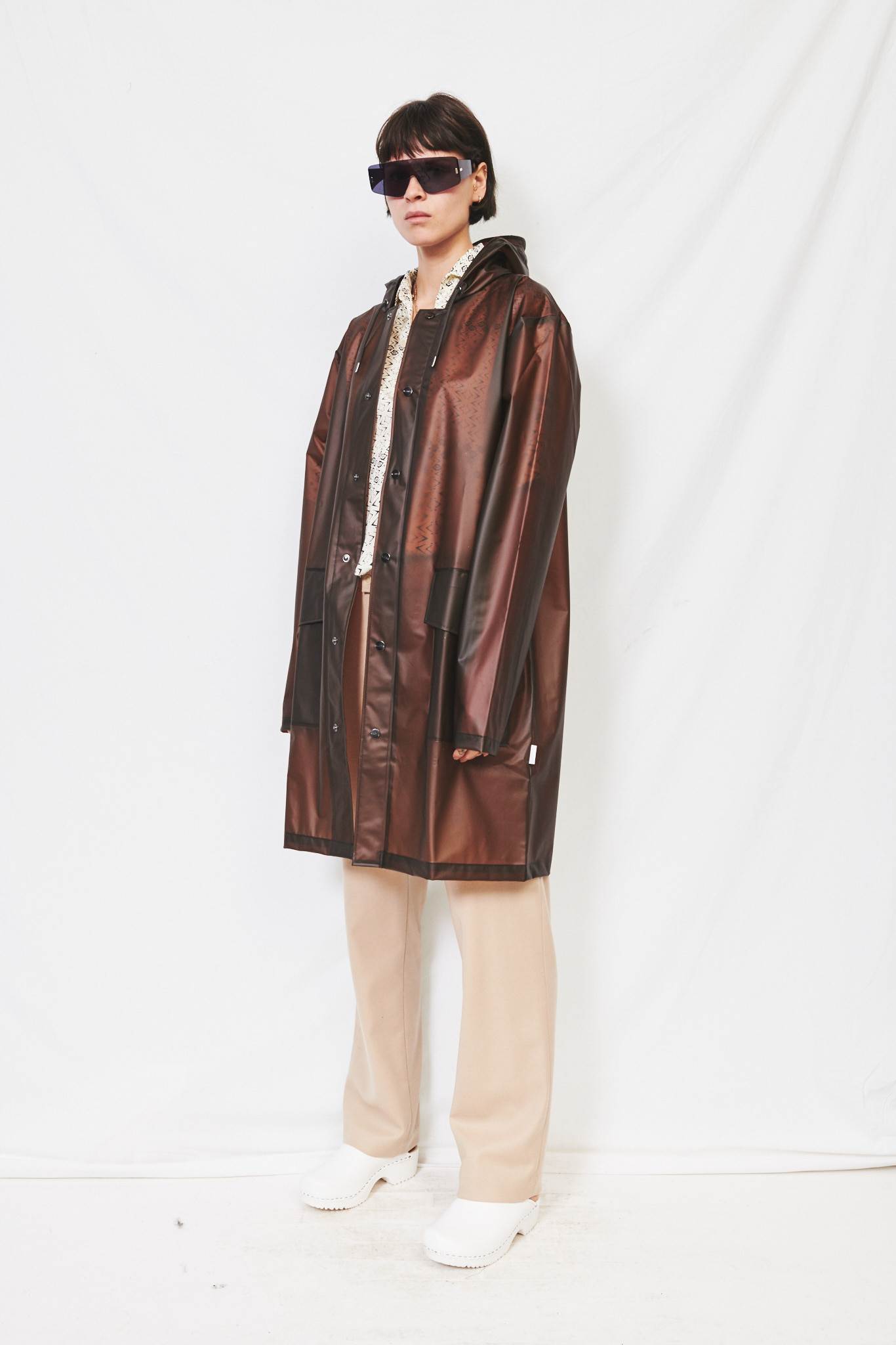 Unisex Rains Foggy Hooded Coat - Brown | Garmentory