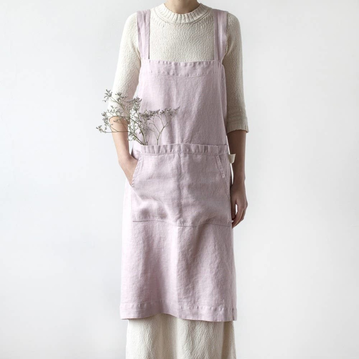 Linen Tales Pinafore Apron - Pink Lavender | Garmentory