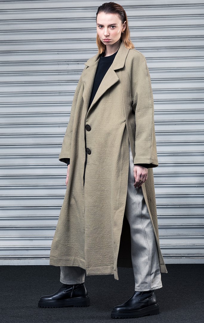 Toit Volant Raglan Slit Coat - Goth Olive | Garmentory