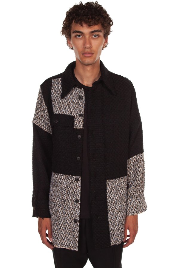 ANDERSSON BELL Patchwork Oversized Shirt - Black | Garmentory