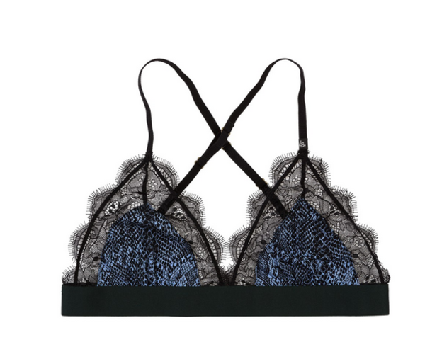 Love Stories Intimates Love Lace Bralette in Blue Snake | Garmentory