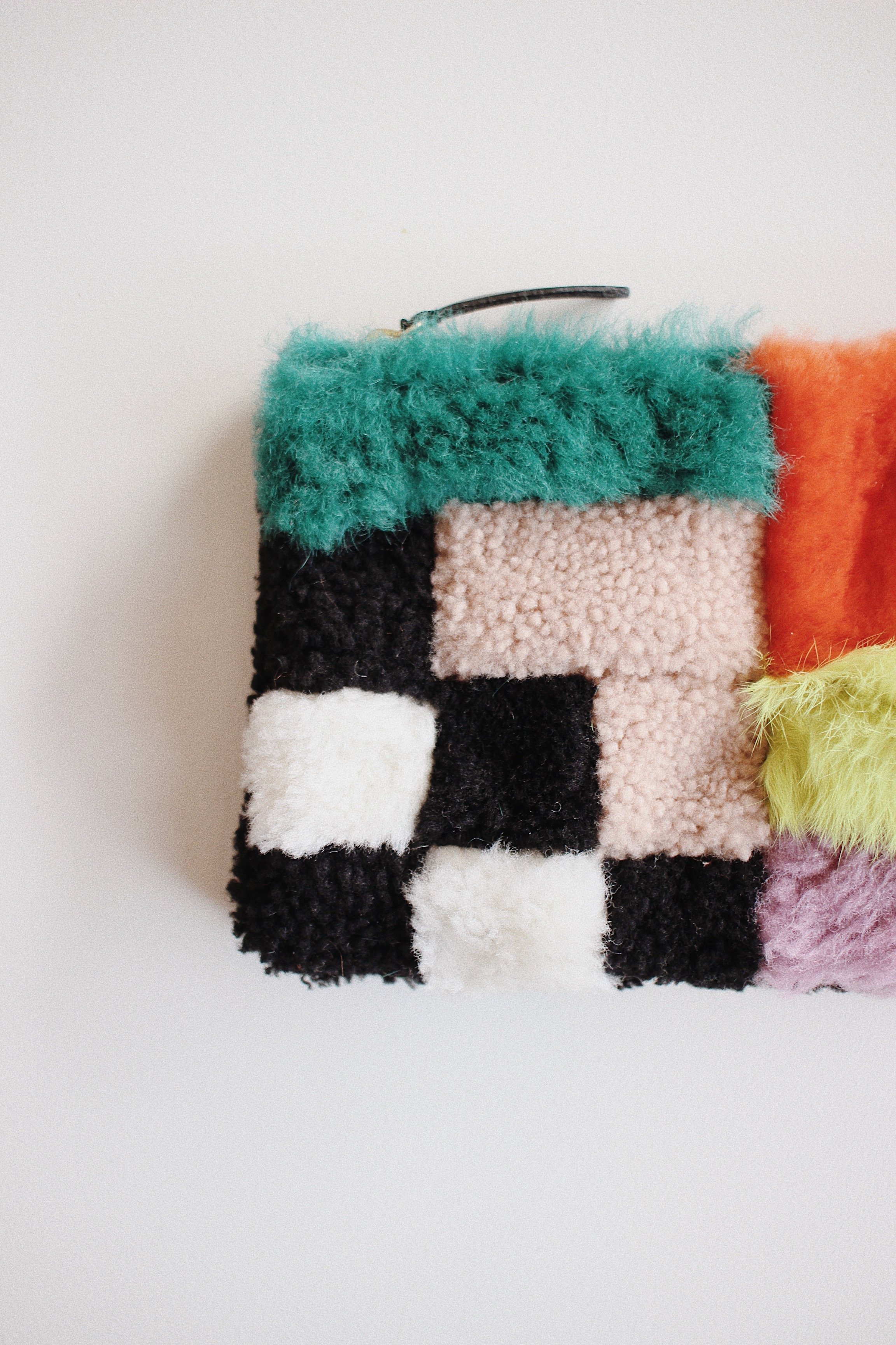 Primecut patchwork playground shearling pouch - multicolor | Garmentory