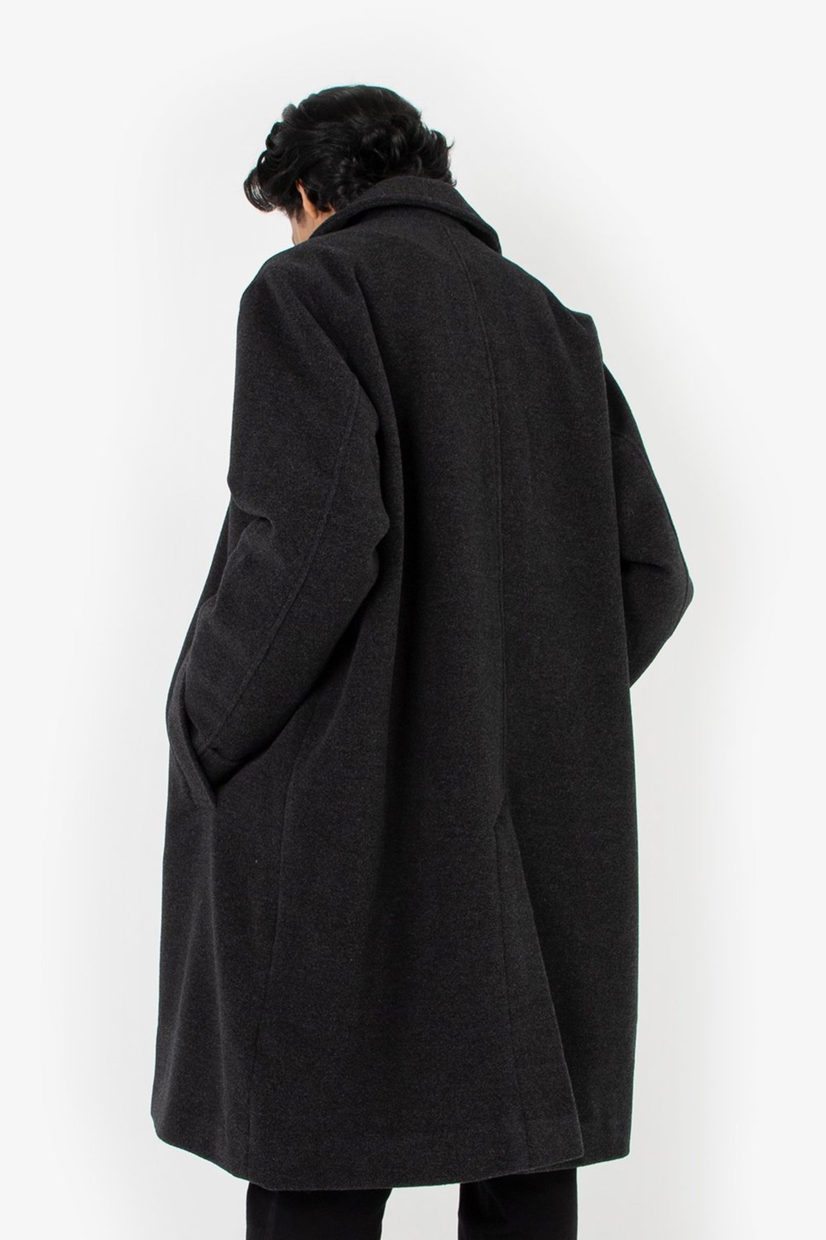 Schnayderman's Car Merino Wool Coat - Dark Grey Melange | Garmentory