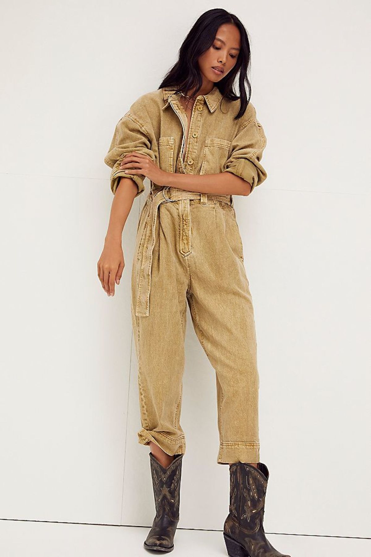 Free People Wayward Super Slouch Coverall - Ginger | Garmentory