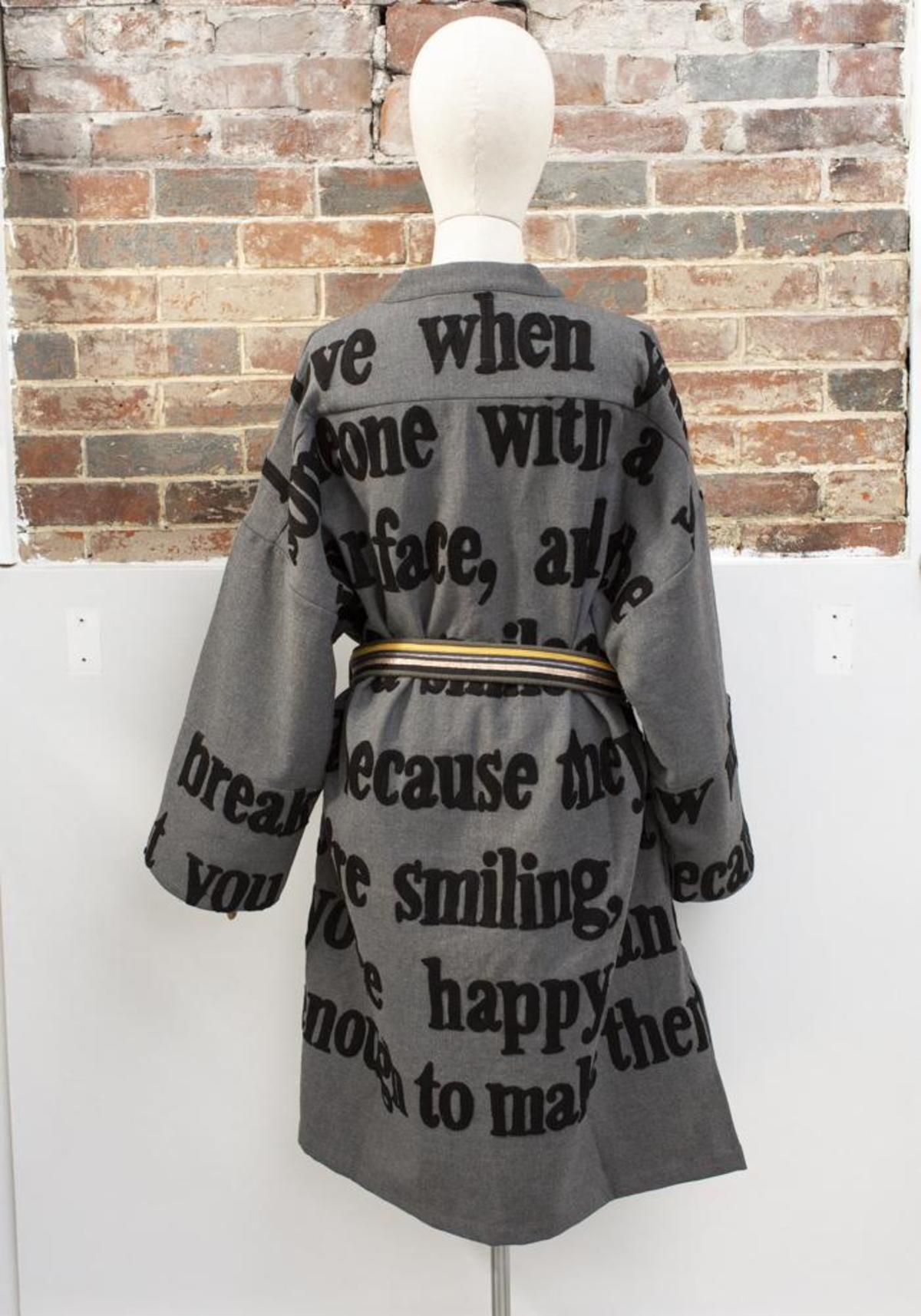 Karien Belle Embroidered Poetry Belted Coat | Garmentory