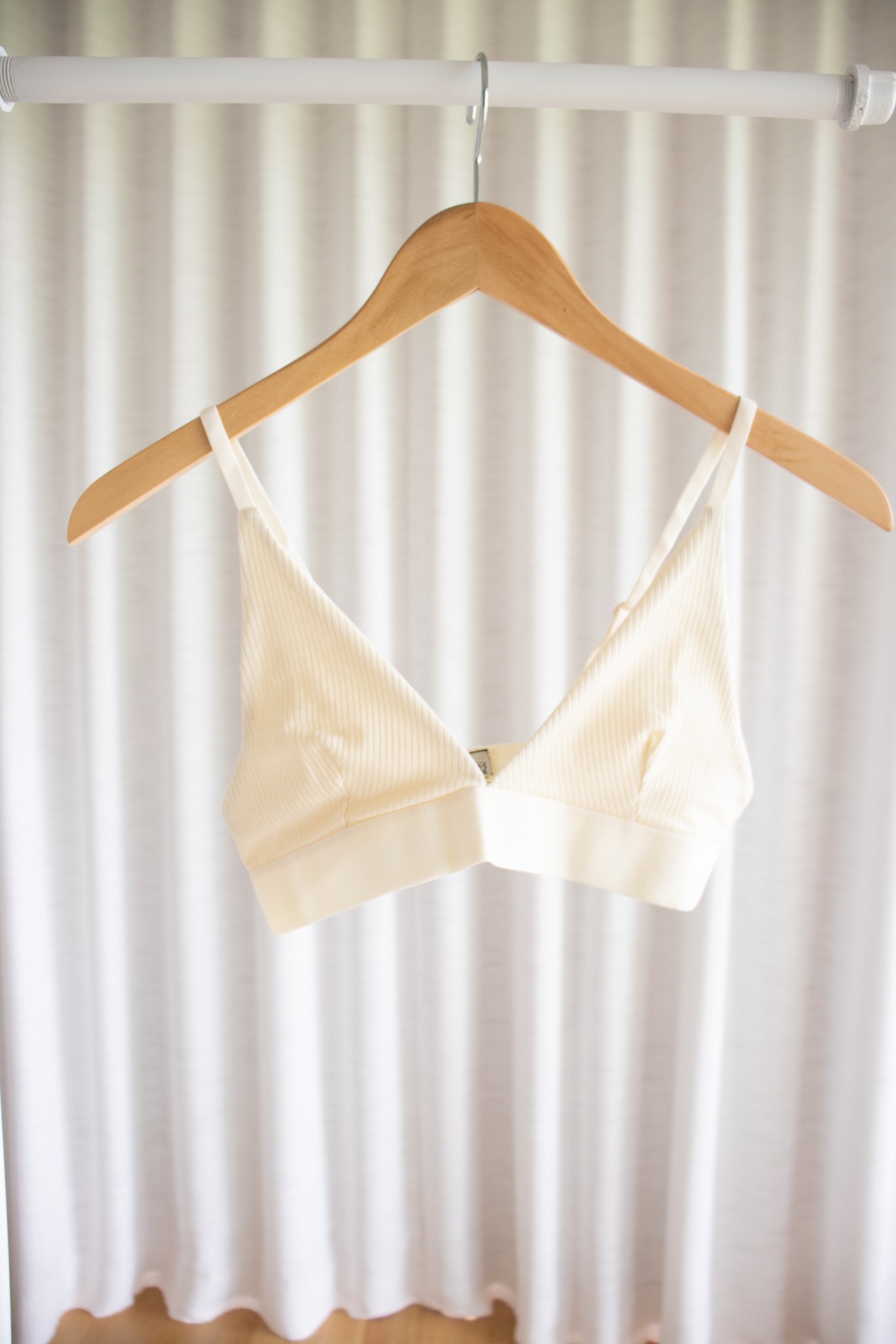 Baserange Off-White Ribbed Triangle Bra | Garmentory