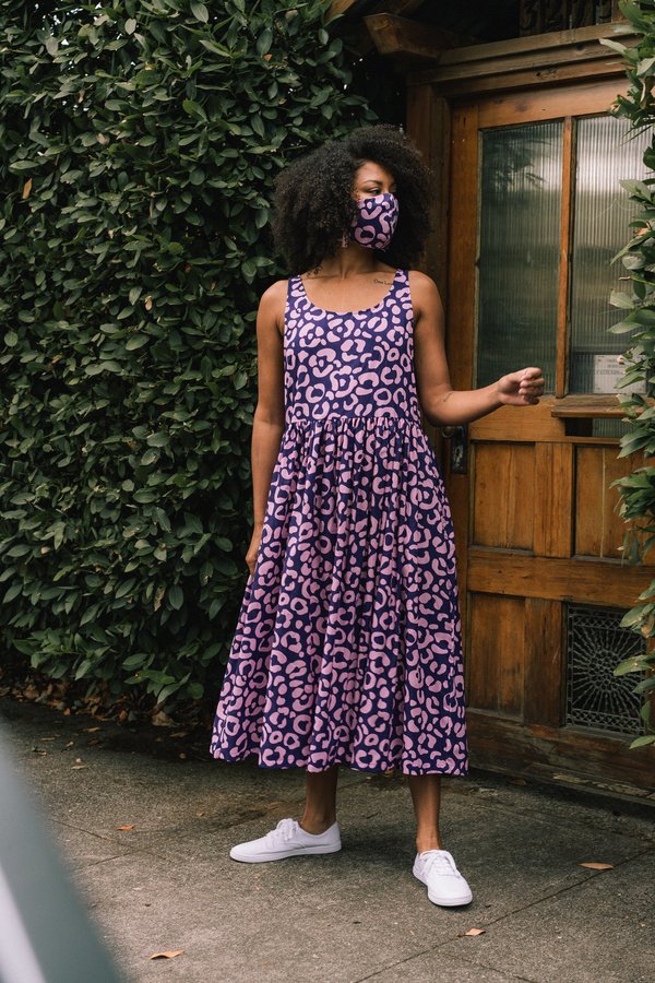 Nooworks Naomi Cheetah Spot Dress - purple | Garmentory