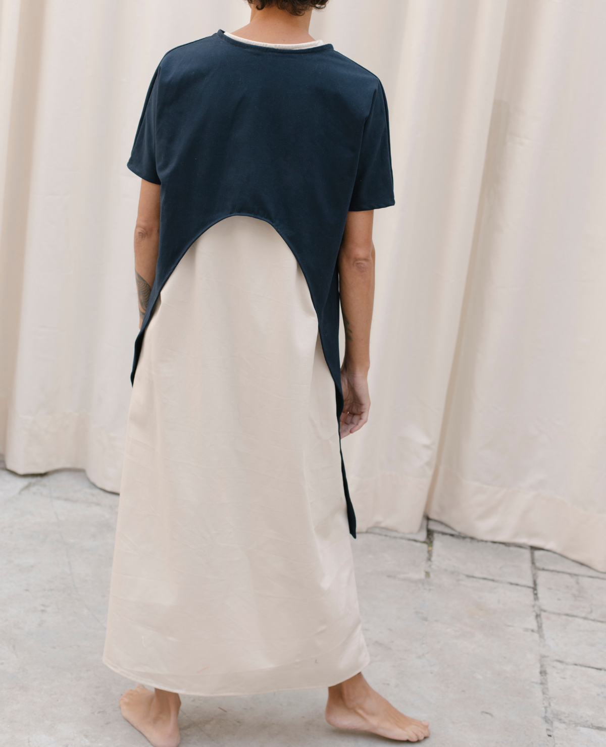 NIN STUDIO Tunic Double Dress - Black/White | Garmentory