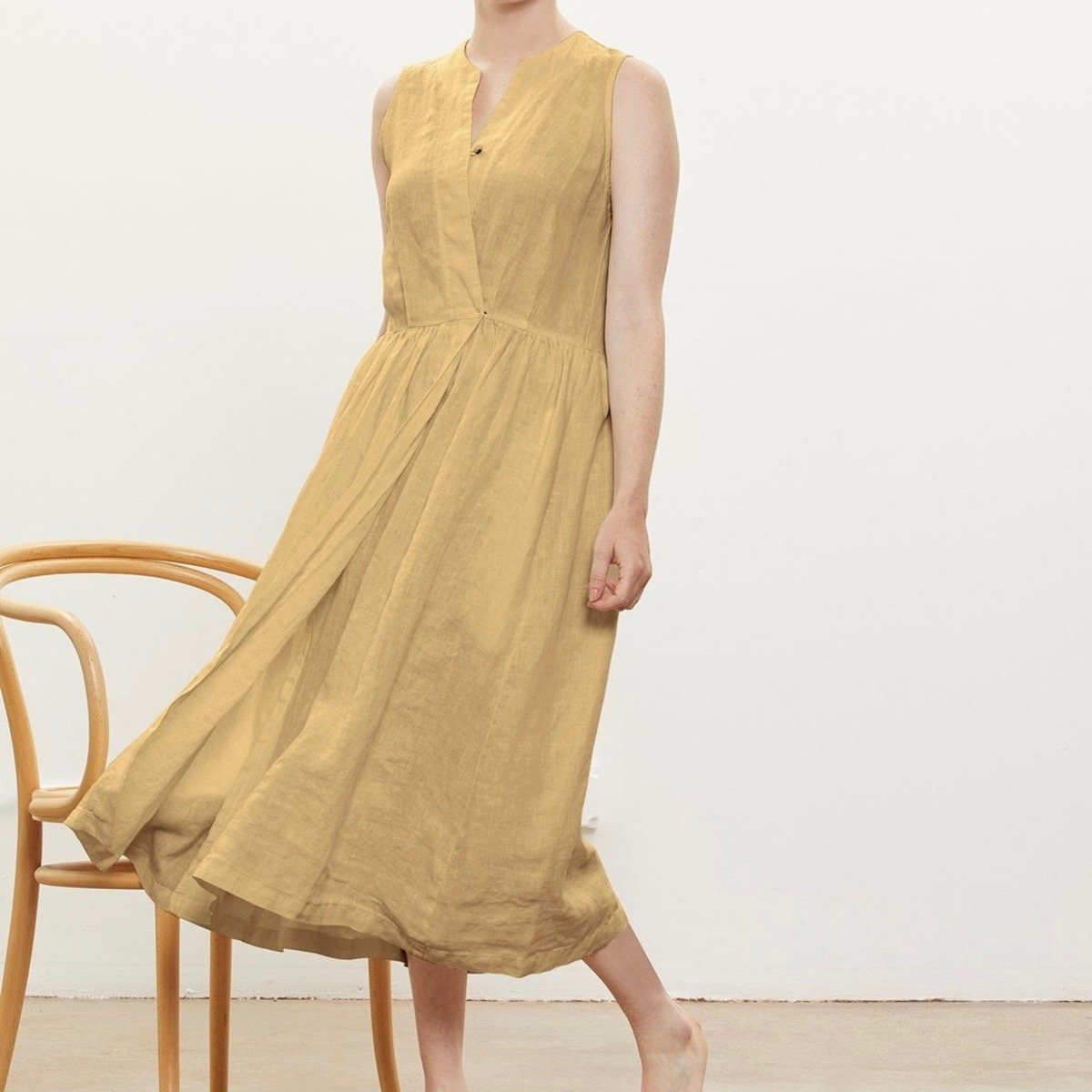 Black Crane Classy Tank Dress - Tan | Garmentory
