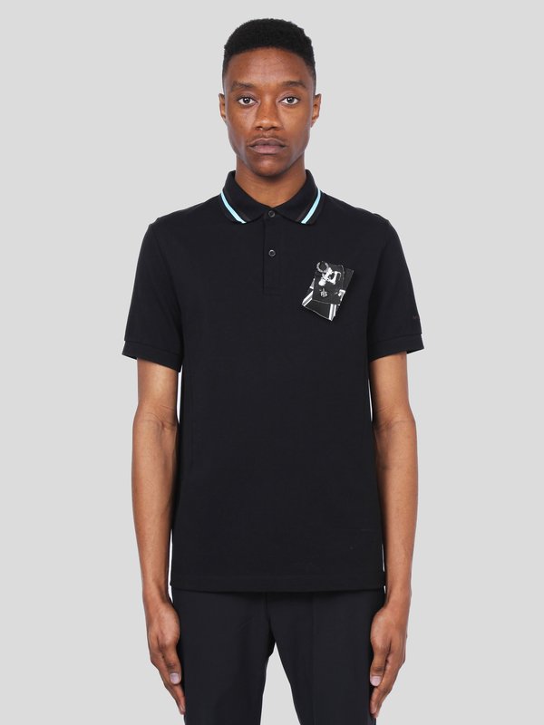 RAF SIMONS Raf Pin Tipped Polo Shirt - BLACK | Garmentory