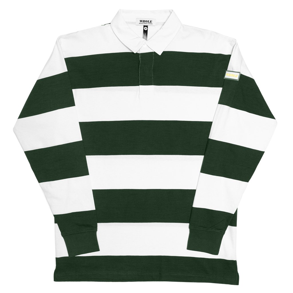 WHOLE STRIPED RUGBY - green/white | Garmentory