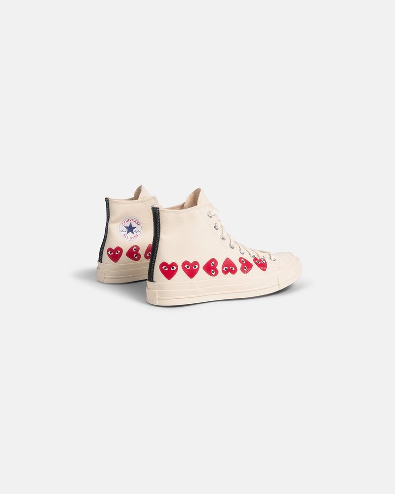 Comme des Garcons Converse Play Multi Heart Converse Chuck Taylor Hi ...