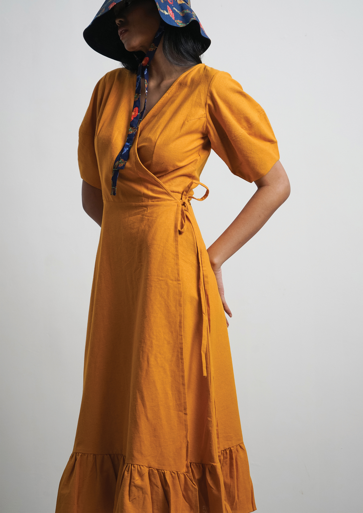ENSEMBLE THE LABEL AMANITA WRAP DRESS - TURMERIC | Garmentory
