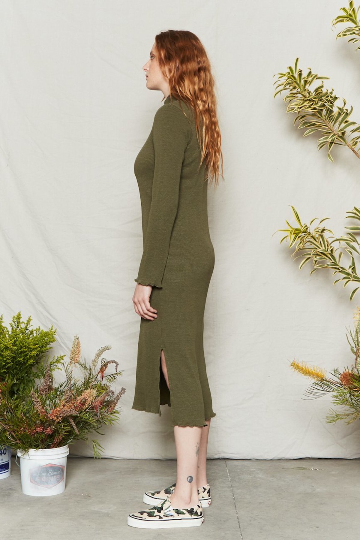 back beat rags Hemp Joni Dress - Army | Garmentory