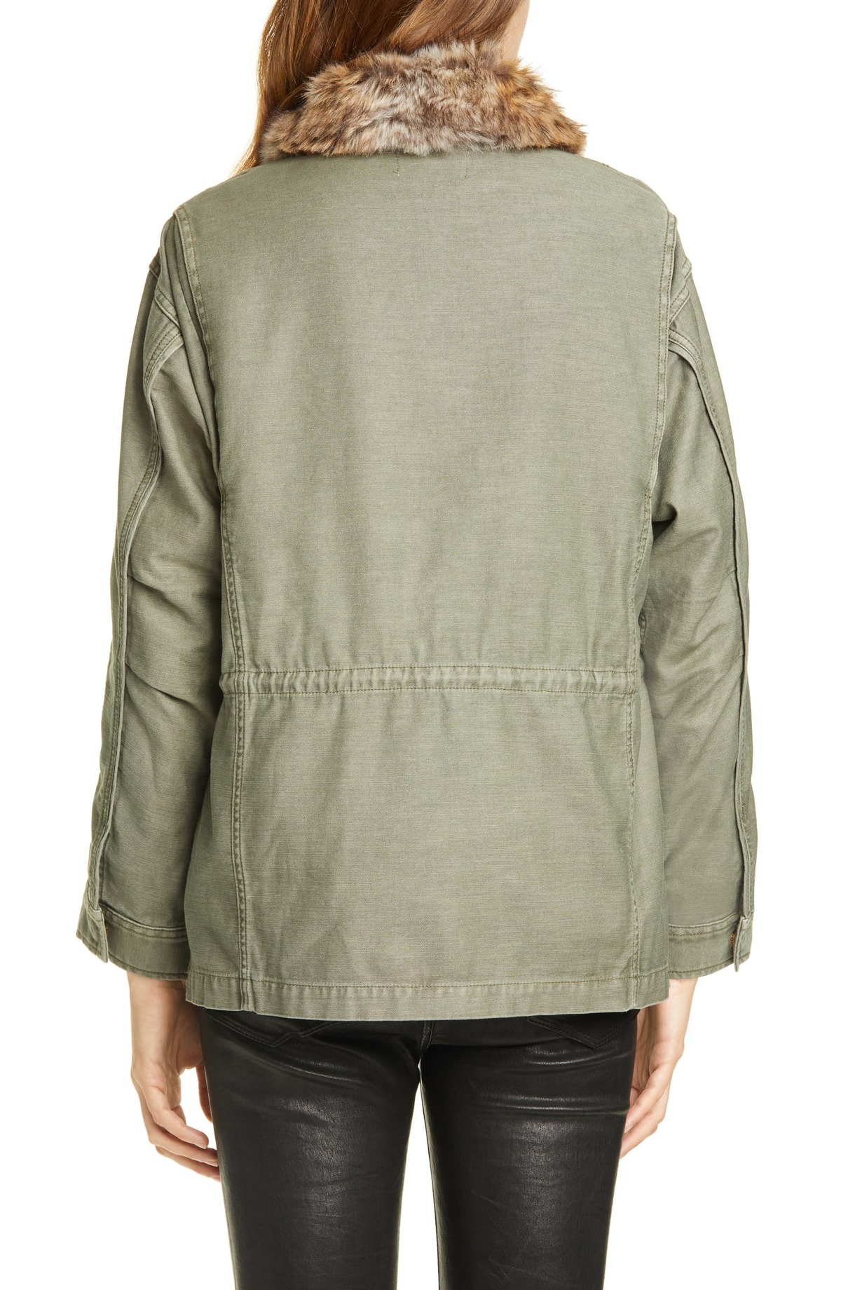 FRAME Denim Fur Lined Service Jacket - Military | Garmentory