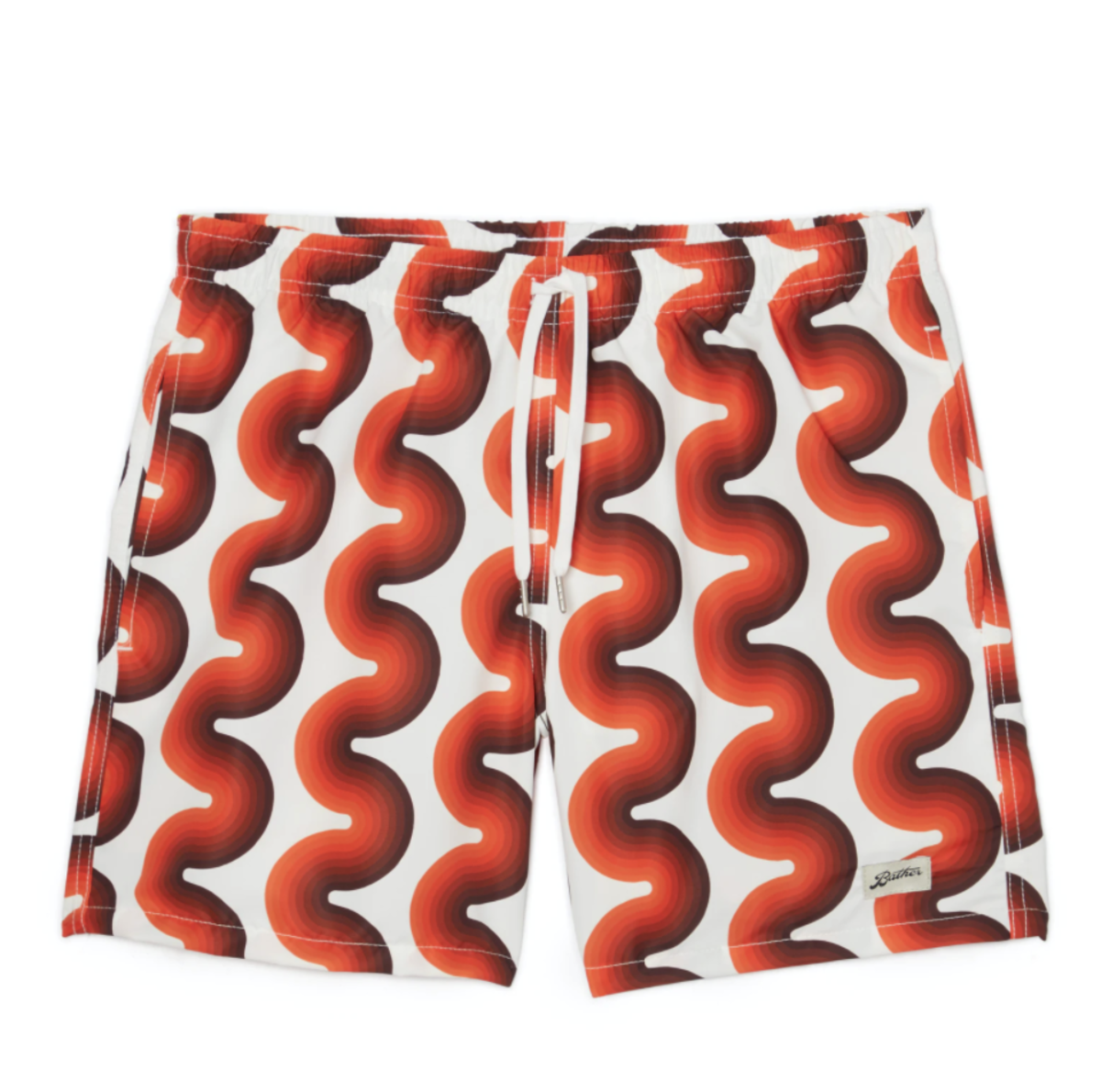 Bather print swim trunk - orange ripple gradient wave | Garmentory