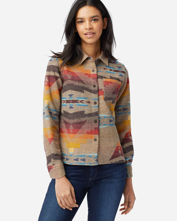 Pendleton Jacquard Lodge Sierra Ridge Peak Shirt - Taupe | Garmentory