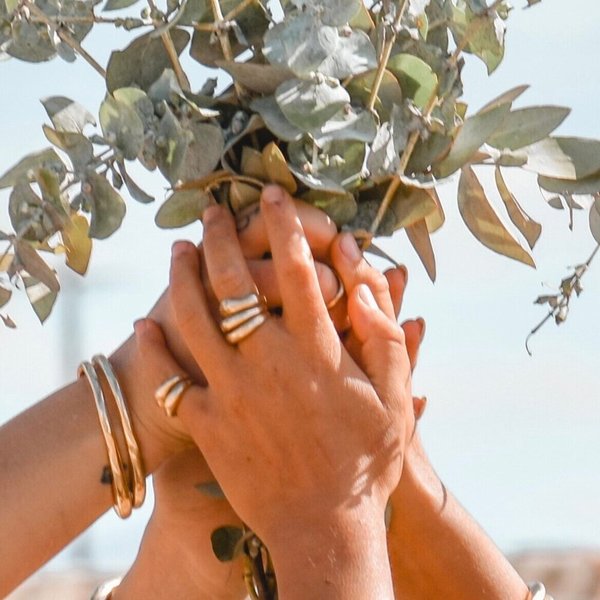 Cashmere Cactus Everyday Stacker Earth Ring - Brass | Garmentory