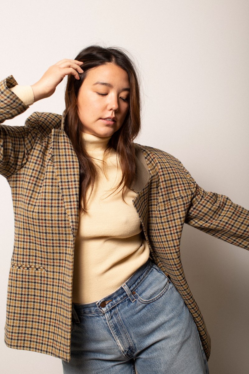 Vintage Fall Square Blazer - Plaid | Garmentory