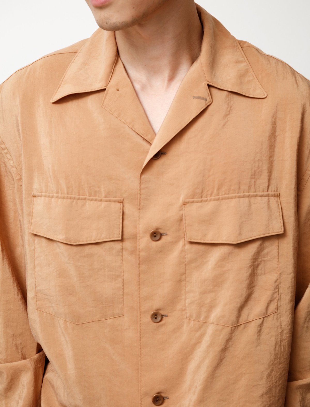 Lemaire Convertible Collar Shirt - Sugar Brown | Garmentory