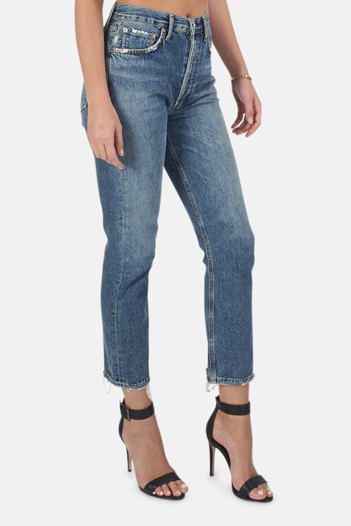AGOLDE Riley High Rise Straight Crop Jeans - Frequency | Garmentory
