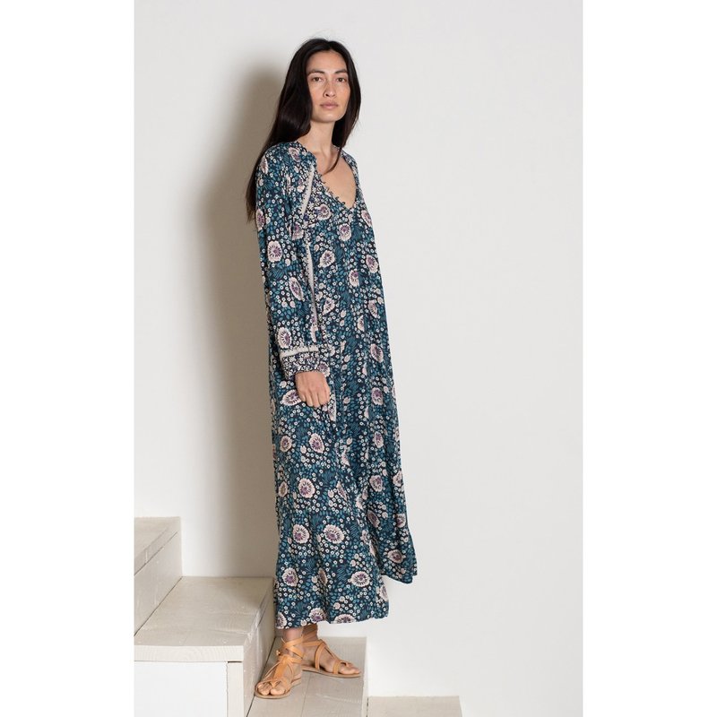 Natalie Martin Fiore Maxi - Vintage Flowers Turquoise | Garmentory