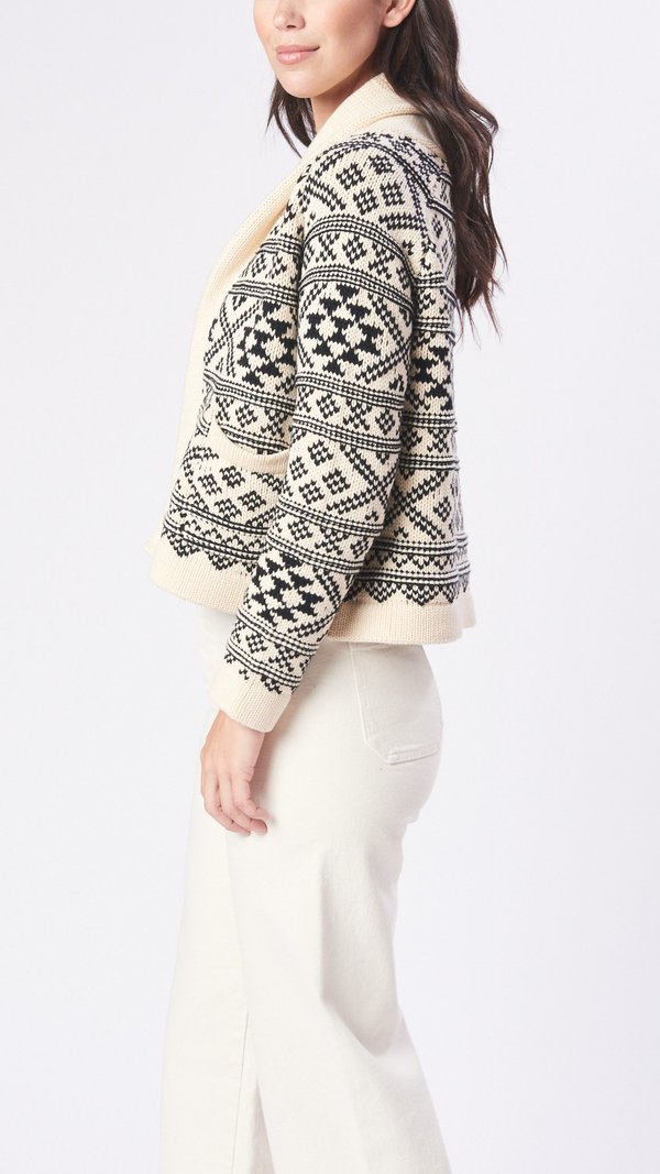 The Great. The Fair Isle Lodge Cardigan - Cream | Garmentory