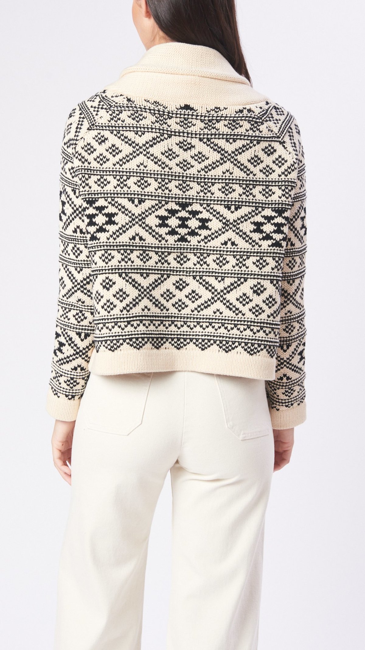 The Great. The Fair Isle Lodge Cardigan - Cream | Garmentory