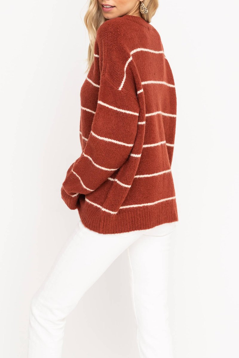 Lush Stripe Sweater - Rust | Garmentory