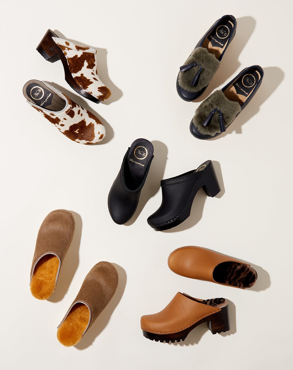 No.6 Old School Clog on High Heel - Black/Black Base | Garmentory