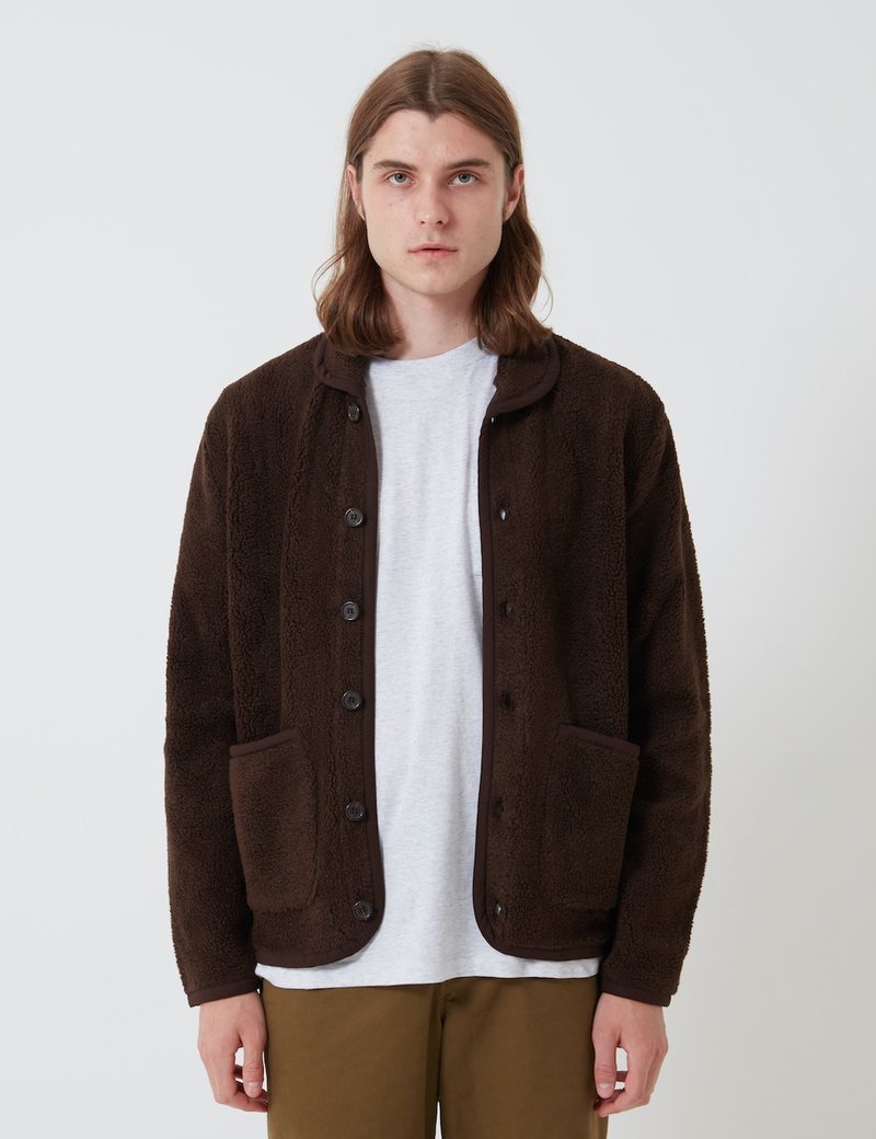 Universal Works Lancaster Mountain Fleece Jacket - Chocolate | Garmentory