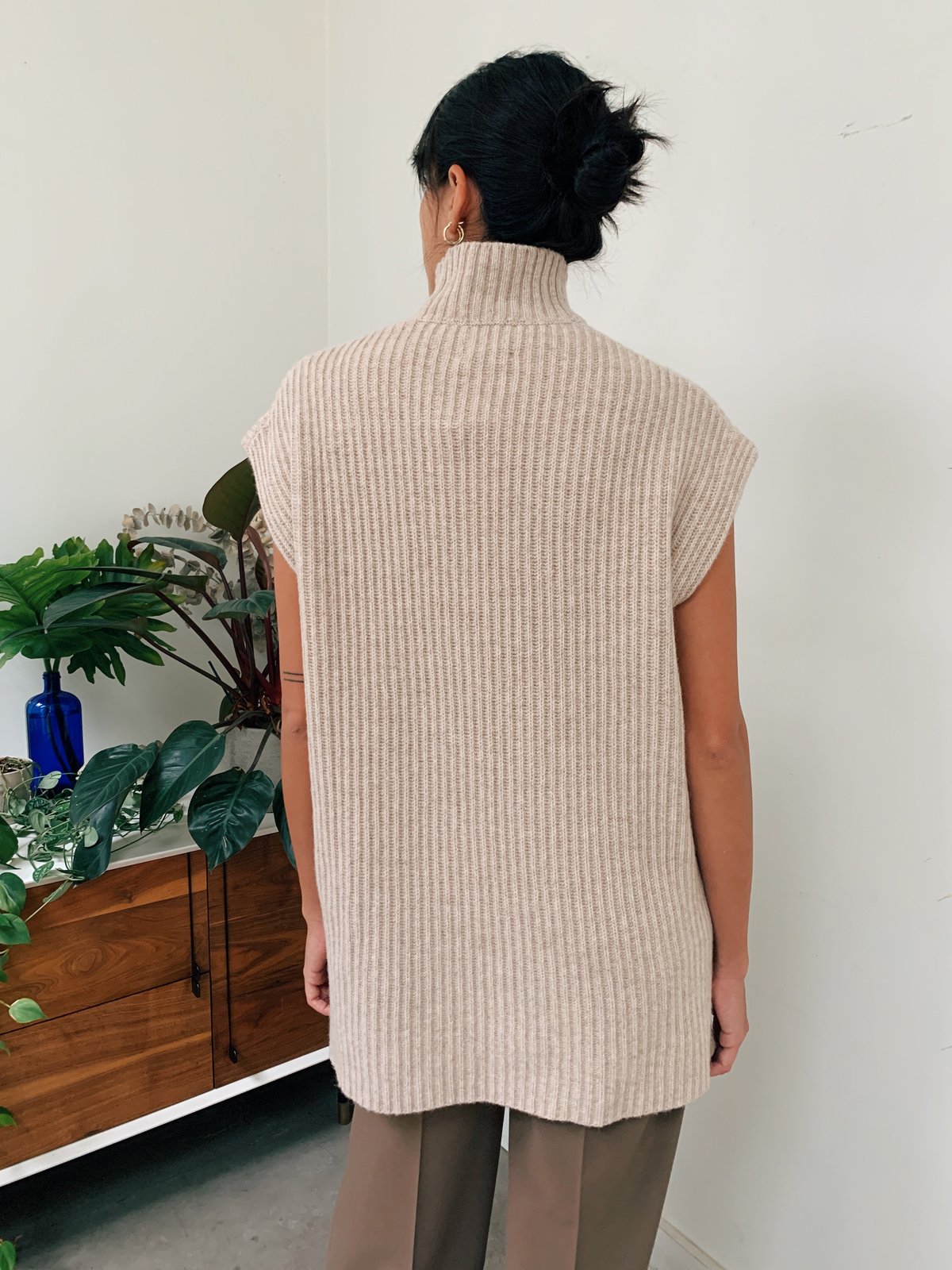 Ganni Rib Knit Vest - Sand | Garmentory