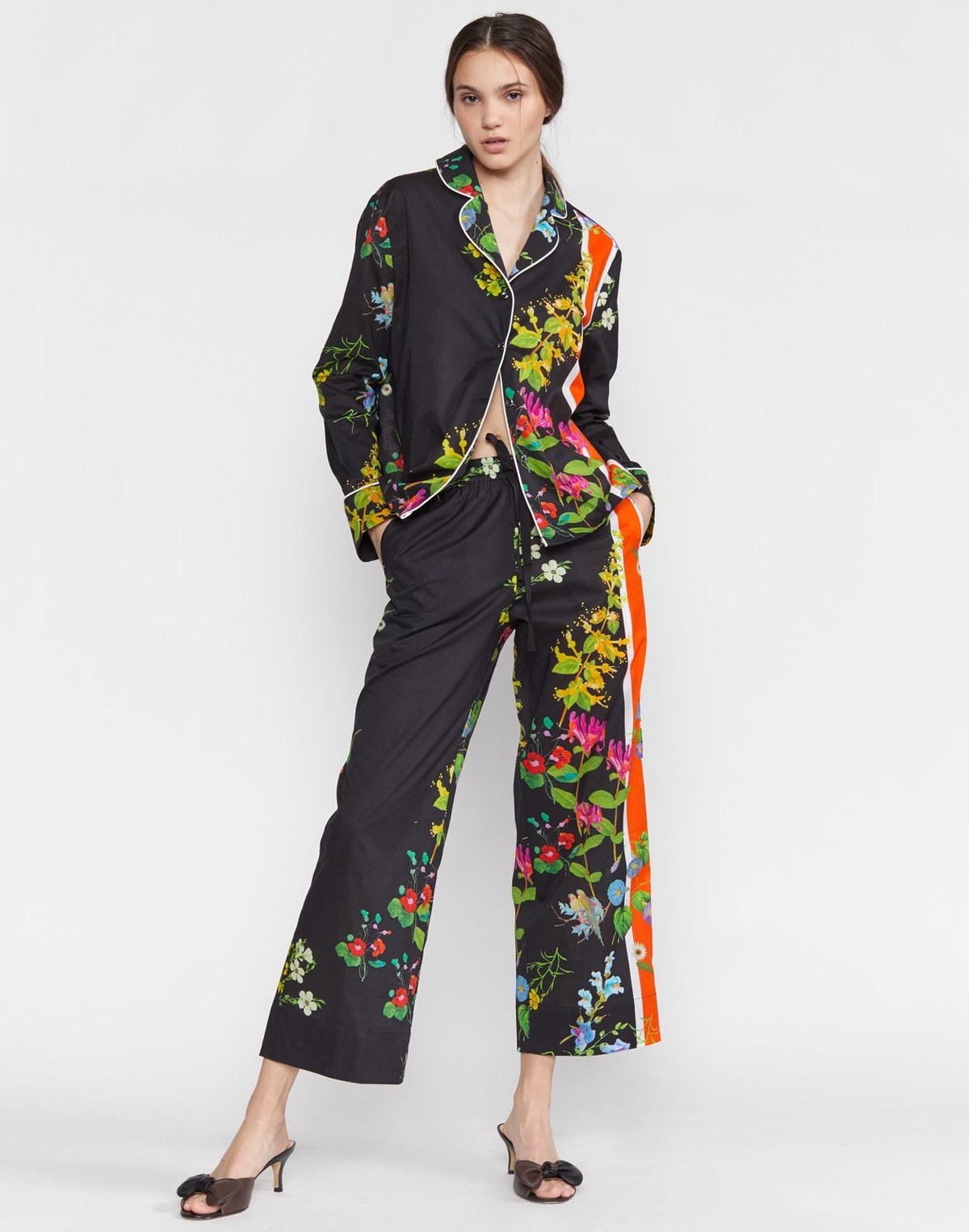 Cynthia Rowley Botanical Print Pajama Pant - BLKFL | Garmentory
