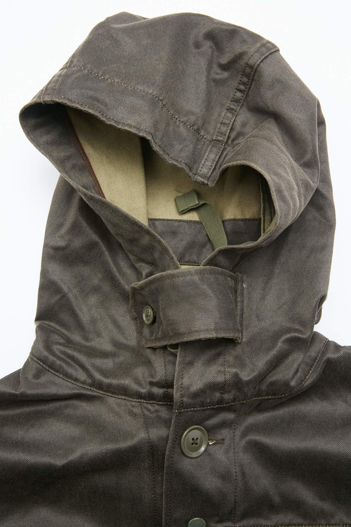 Engineered Garments Madison Parka in Coated Twill - Dark Olive | Garmentory