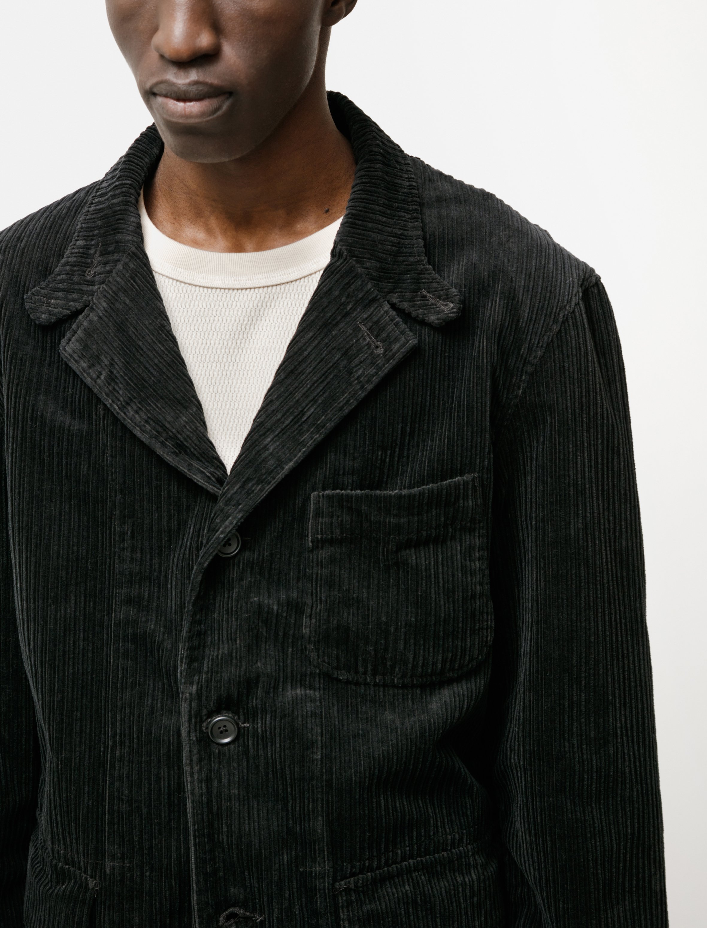Engineered Garments Loiter Jacket in Hi Lo Corduroy - Black | Garmentory