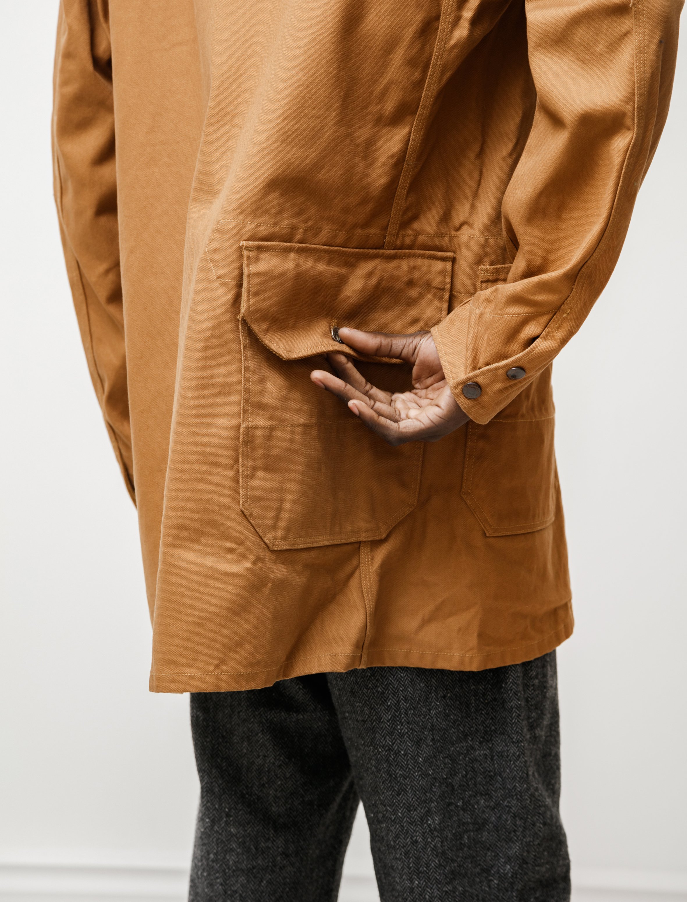 Engineered Garments Long Logger Jacket in 12oz Duck Canvas - Brown ...