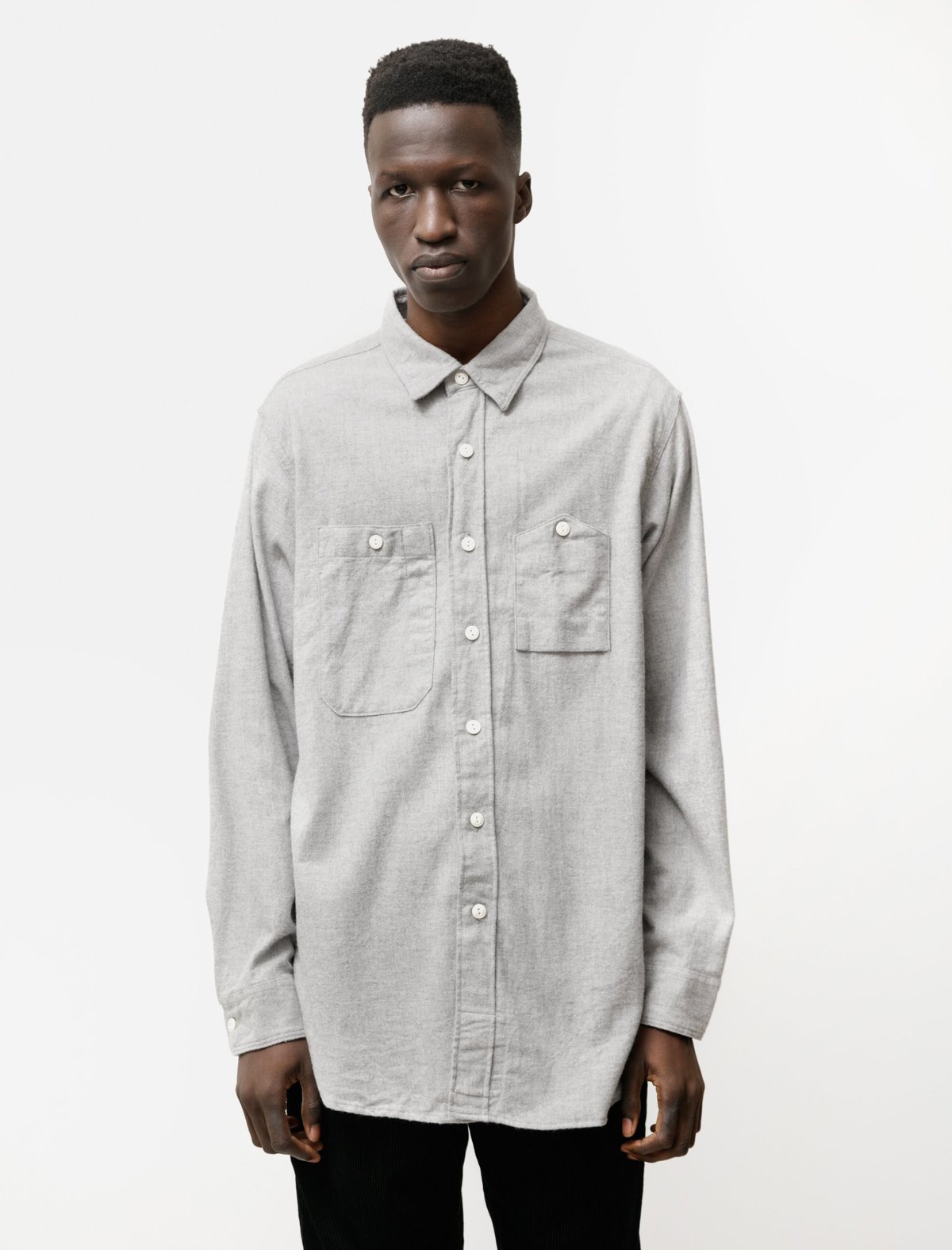 Engineered Garments Work Shirt Brushed Cotton Twill - Light Grey ...