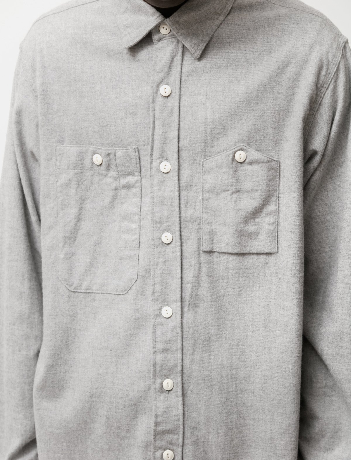 Engineered Garments Work Shirt Brushed Cotton Twill - Light Grey ...