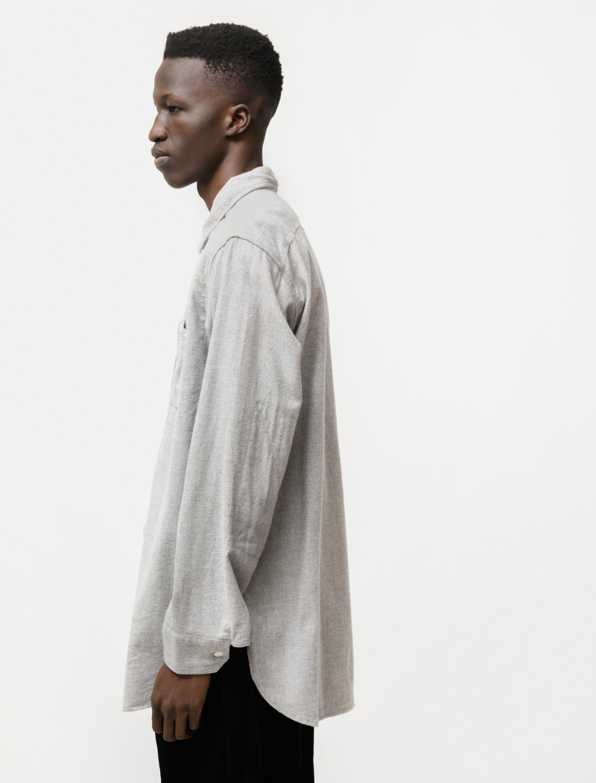 Engineered Garments Work Shirt Brushed Cotton Twill - Light Grey ...