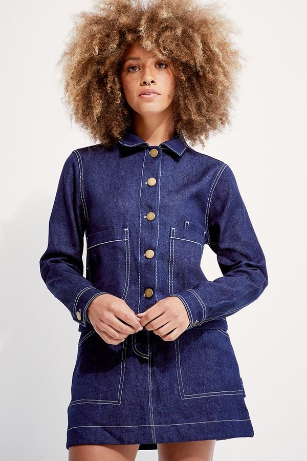 BACK BEAT RAGS Hemp Work Jacket - Denim | Garmentory
