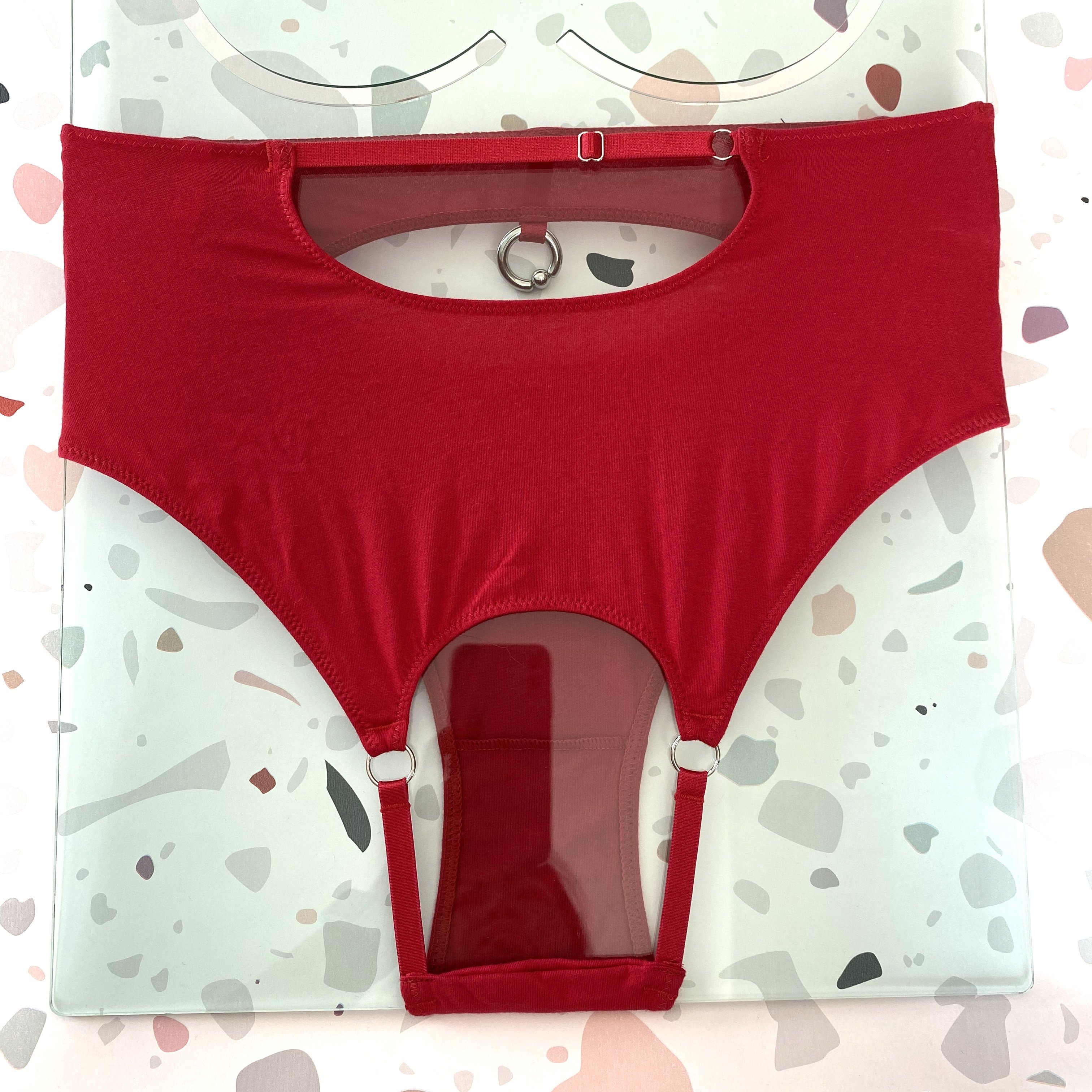 The End: Let Go High-Waisted Backless Brief - Red | Garmentory