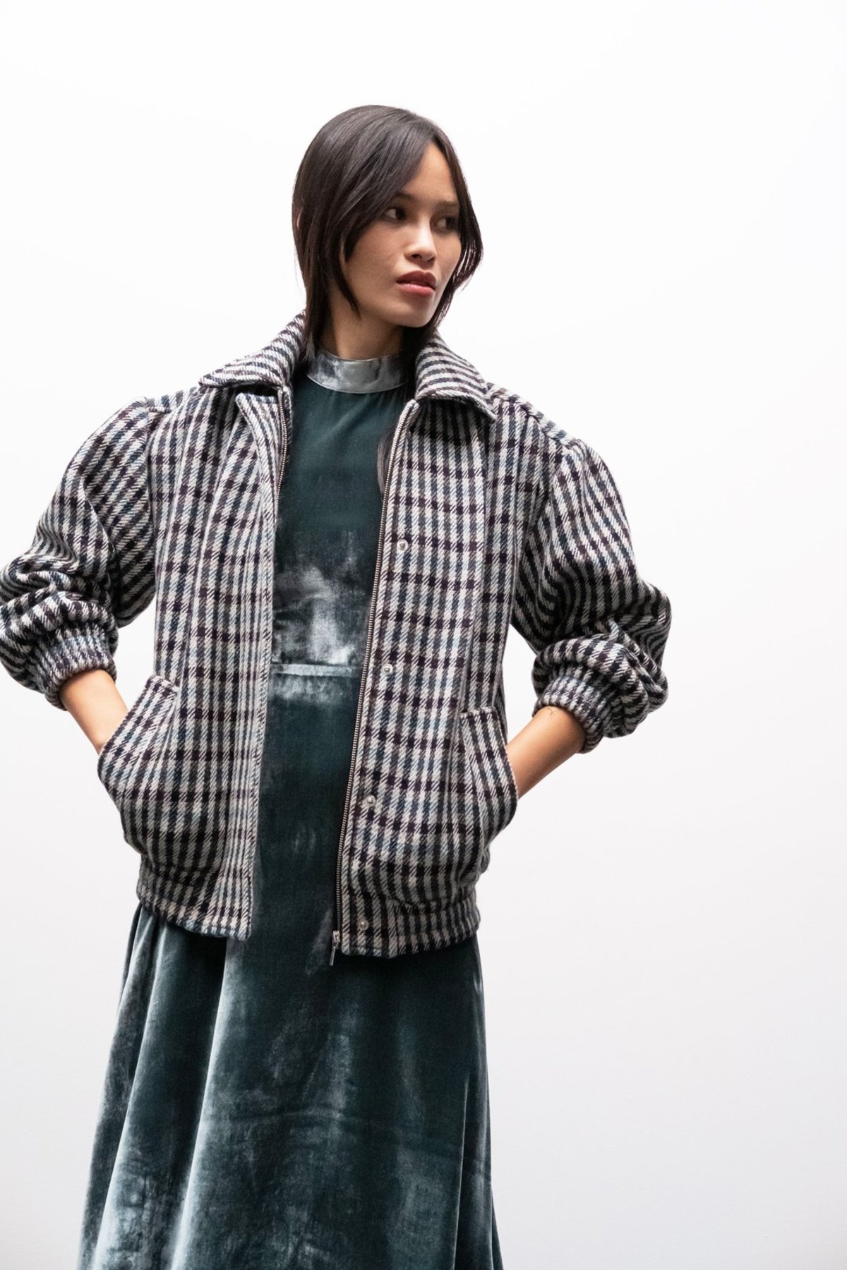 Kurt Lyle Lucy Jacket - Blue/Grey Check | Garmentory