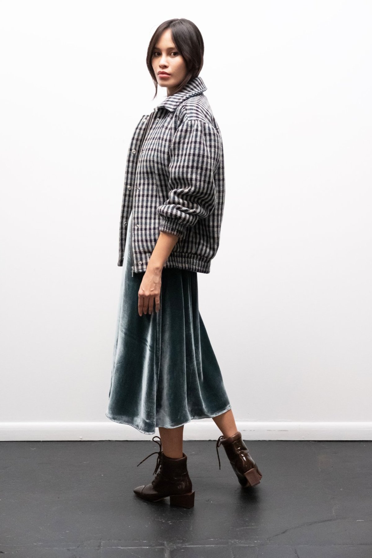 Kurt Lyle Lucy Jacket - Blue/Grey Check | Garmentory