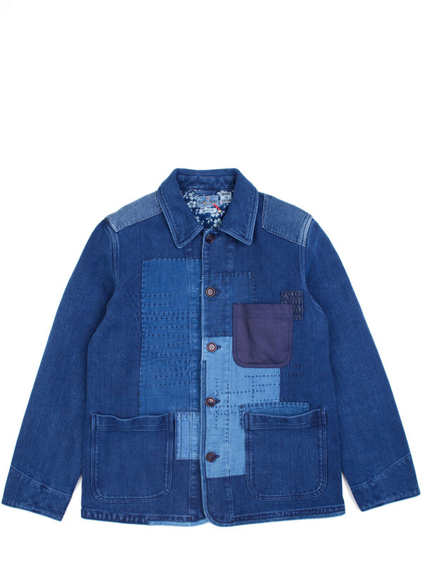 Blue Blue Japan Woven Pure Indigo "Sashiko" Hand Patchwork Jacket ...
