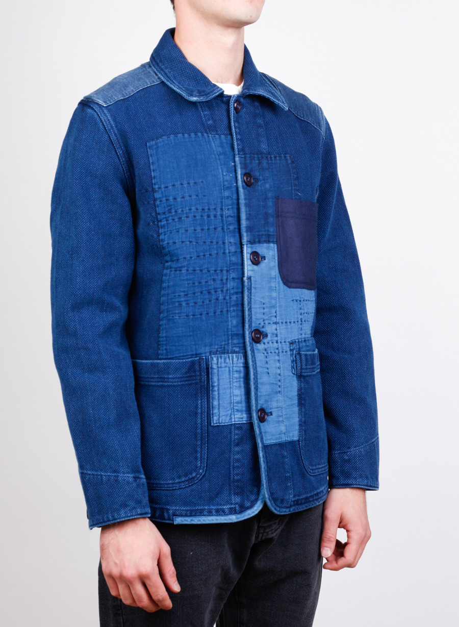 Blue Blue Japan Woven Pure Indigo "Sashiko" Hand Patchwork Jacket ...