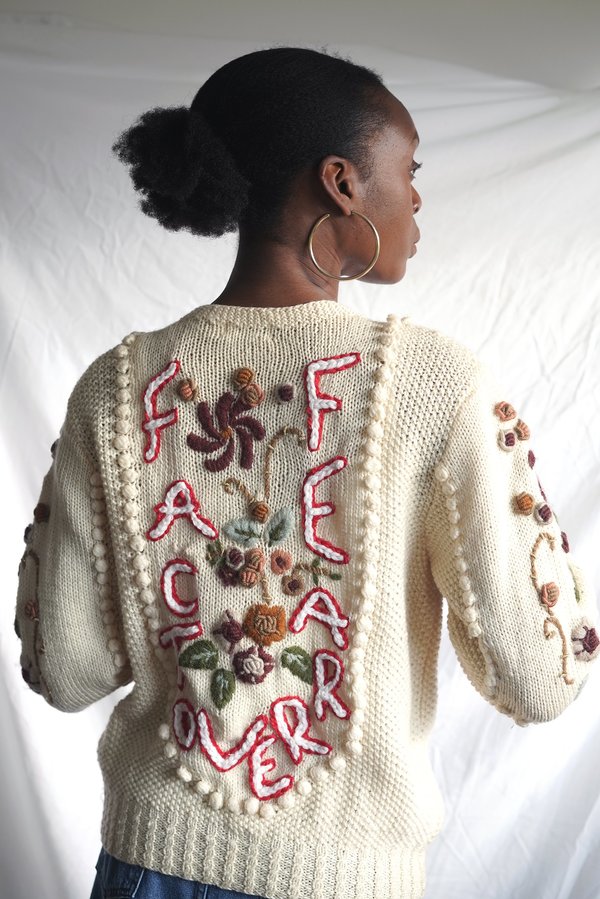 Vintage Fact Over Fear Cardigan | Garmentory