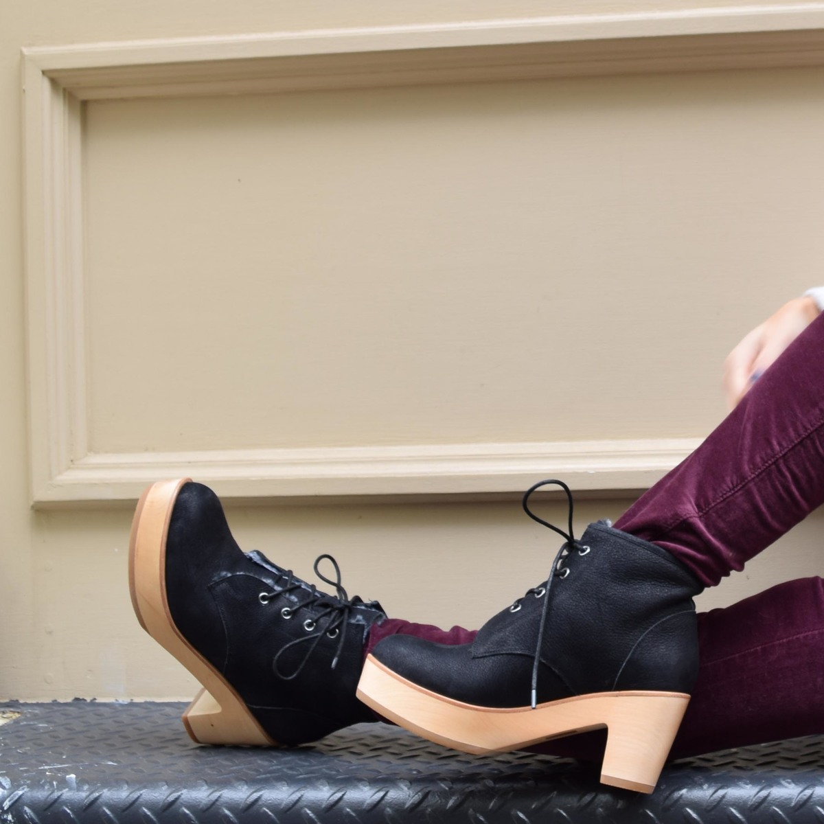 AoverA Juno Alpine Clog Boot Black | Garmentory