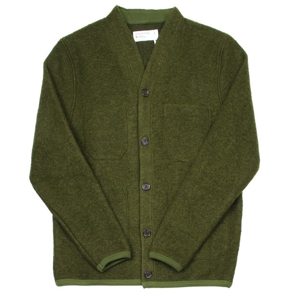 Universal Works - Cardigan Wool Fleece - Olive | Garmentory