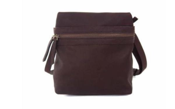 Sapahn Pepper Leather Crossbody Convertible Back Pack - Chocolate Brown ...