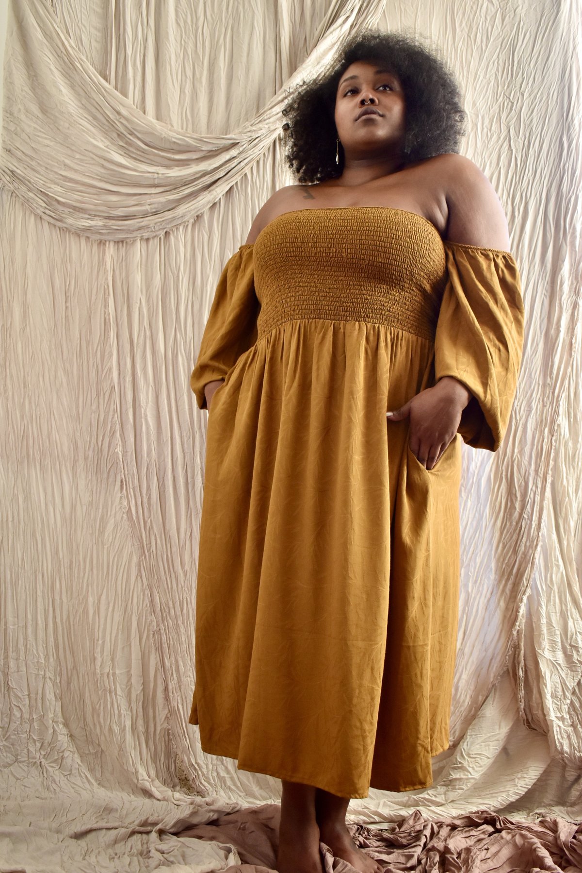 Altar Houseline Sappho Dress - Turmeric | Garmentory